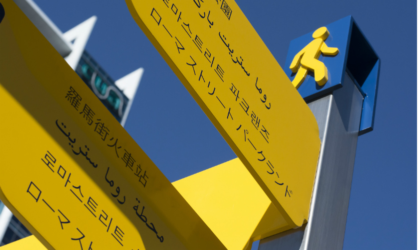 Brisbane Multilingual Pedestrian Signage - SEGD - Designers of Experiences
