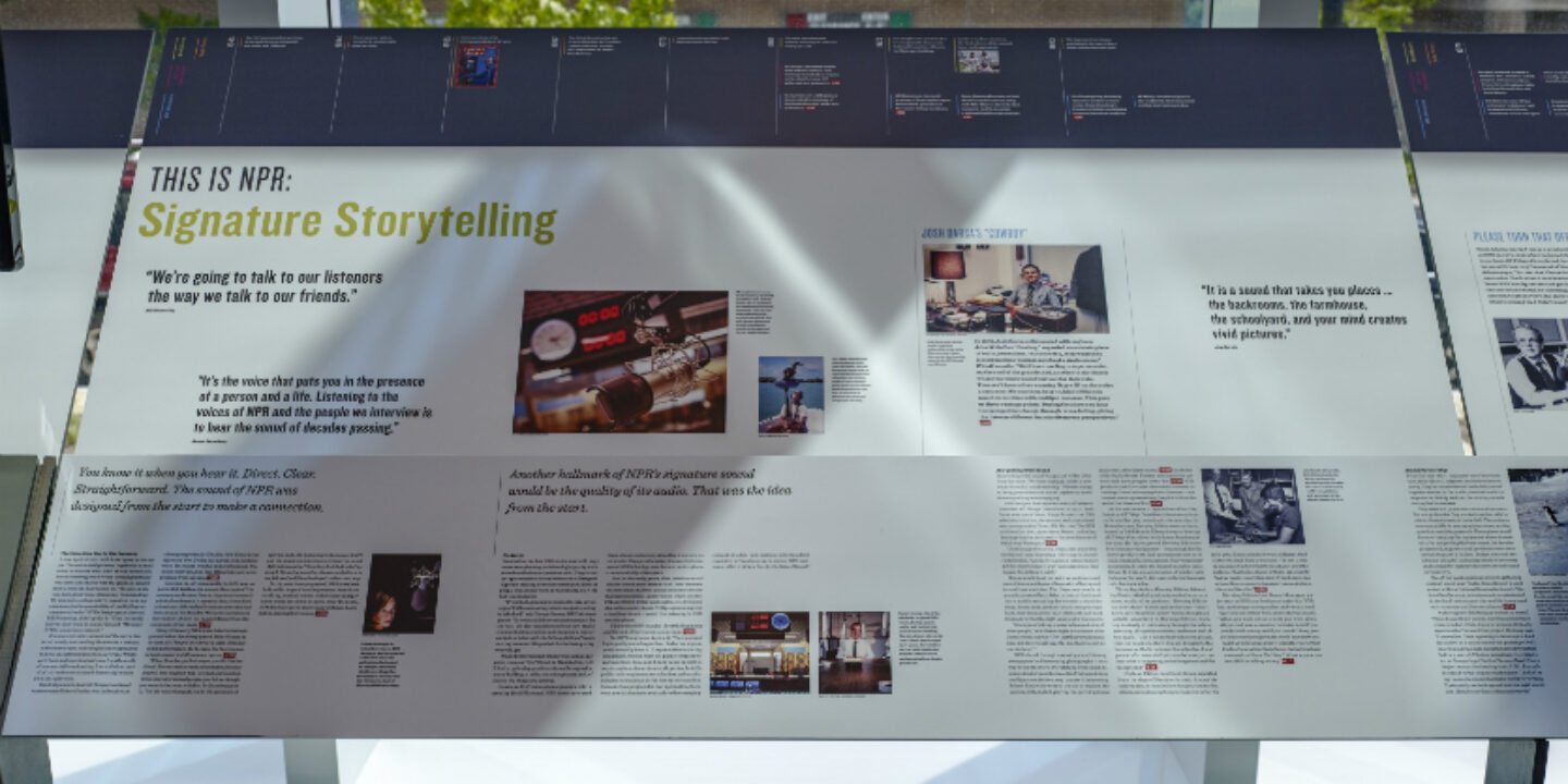 This is NPR Lobby Exhibition - SEGD - Designers of Experiences