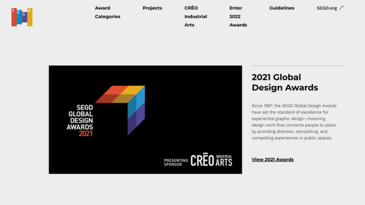 Showcase your Design Excellence with the 2022 SEGD Global Design Awards ...